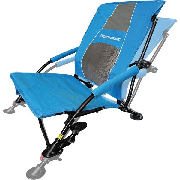 商品名: STRONGBACK ビーチチェア - 低重力リクライニング2.0 ポータブルビーチチェア - ランバーサポート 高耐久 折りたたみビーチチェア 旅行に最適 ブルー/第2世代 STRONGBACK Beach Chairs - L...