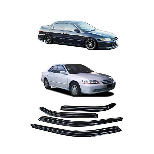 商品名: Laprive Auto サン/レインガード ベントシェード ウィンドウバイザー デフレクター 98-02 ホンダ アコード 4ドア セダン用 4個 Laprive Auto 4pc Sun/Rain Guard Window V...