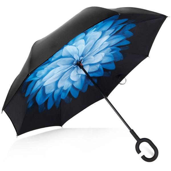 商品名:  Deerbird〓 Car Inverted Umbrella Double Layer UV Protection Windproof Umbrella with C-Type Rubber Handle, Self-Stan...