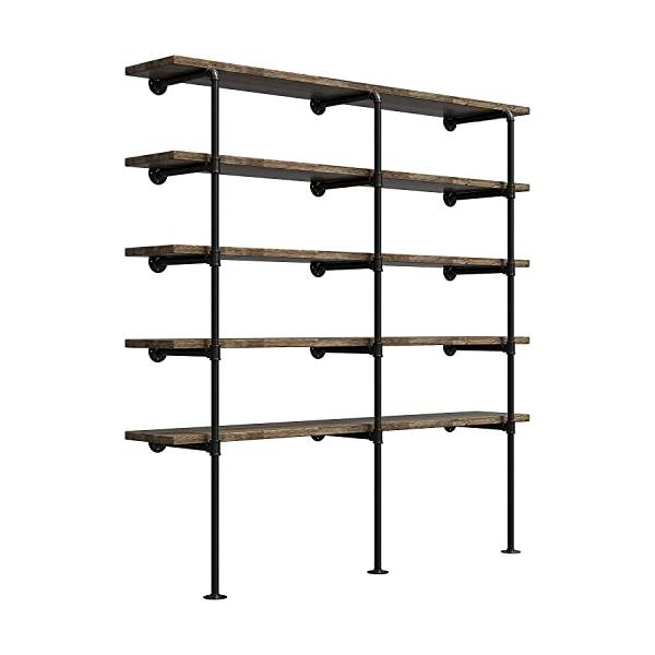 商品名: Fof Industrialレトロ壁マウントツールユーティリティアイアンパイプ棚、改善DIYオープン本棚、ハングブラケット、ホームキッチン棚、棚、シェルフOffice Bookshelves、本棚 3 Pcs ブラック FOF F...