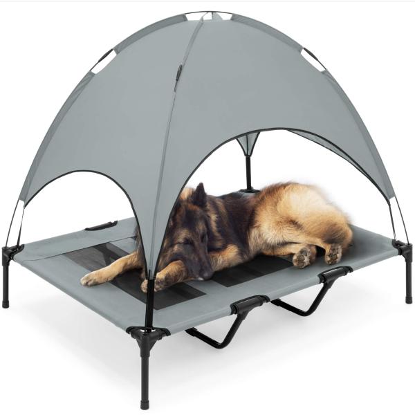商品名: Best Choice Products (ベストチョイス・プロダクツ) 48インチ 高く冷却 犬用ベッド アウトドア 浮き上がったメッシュ ペット用コット 取り外し可能なキャノピーシェードテント キャリーバッグ 通気性のある生地...