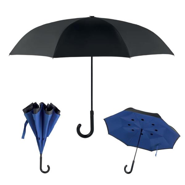 商品名: eBuyGB Inverted二層防風傘 ? 手動/自動開き閉じ ? ブラック/ブルー eBuyGB Inverted Double Layer Windproof Umbrella - Manual Open/Auto Clos...
