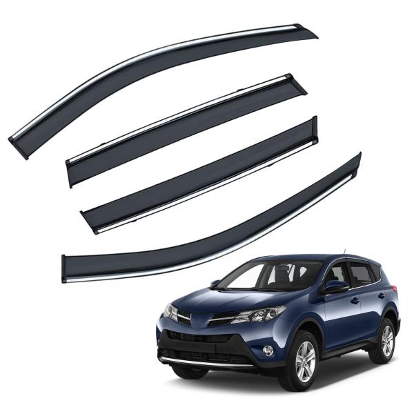 商品名:  PLDDE 4pcs Smoke Window Visors Compatible with 2006-2012 Toyota RAV4 RAV-4 Tint with Chrome Trim Outside Mount Tap...