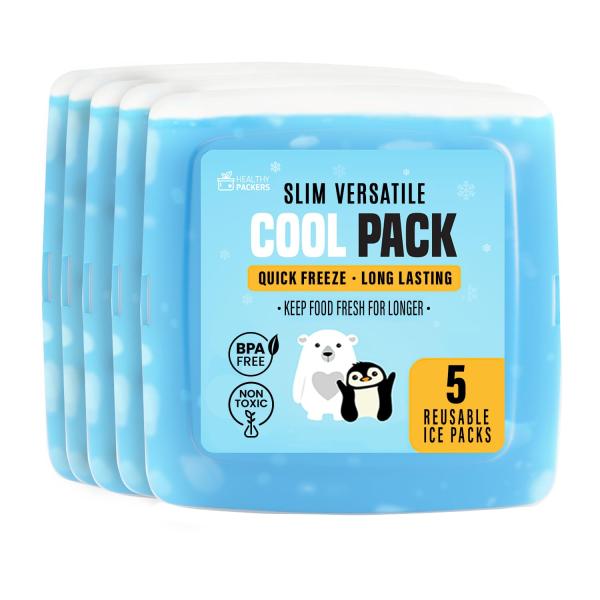 商品名: Healthy Packers ランチボックス用アイスパック - アイスパック5個 - オリジナルスリム&amp;長持ちフリーザーパック ランチやクーラーバッグ用 Healthy Packers Ice Pack for Lunc...