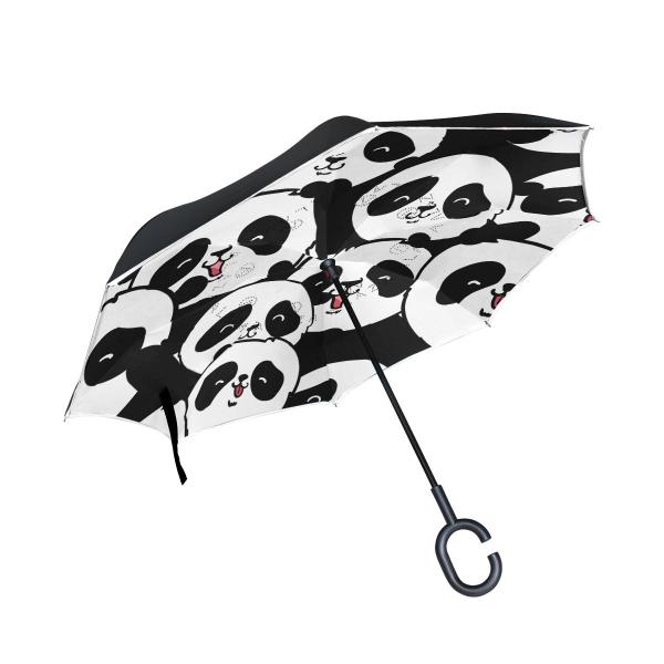 商品名:  hengpai Reverse Inverted Inside Out Umbrella Cars Cute Panda Unigue Windproof UV Proof Double Layer for Womenブランド:...