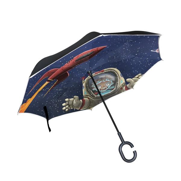 商品名:  hengpai Reverse Inverted Inside Out Umbrella Cars Rocket Boy Unigue Windproof UV Proof Double Layer for Womenブランド:...