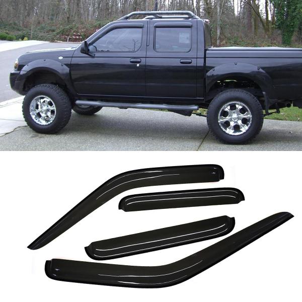 商品名:  Laprive Auto 4pcs for 00-04 Frontier Crew Cab Sun Rain Guard Window Visorsブランド: Laprive Auto商品番号: 色: Dark Smoke Ti...