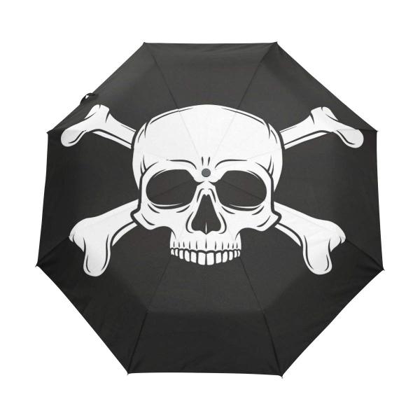 商品名: SUABO ハロウィン傘 防風 旅行 自動開閉傘 クロスボーン付き スカルプリント傘 SUABO Halloween Umbrella Windproof Travel Auto Open Close Umbrella with ...