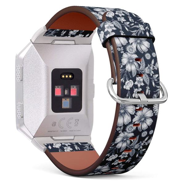 商品名: Fitbit Ionicレザー腕時計リストバンド ストラップブレスレット ステンレススチール中留とアダプター付き (生地) Compatible with Fitbit Ionic Leather Watch Wrist Band...