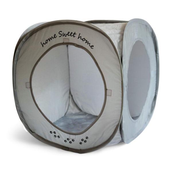 商品名: Feline Ruff Home Sweet Home ポップアップキャットキューブ。折りたたみ式屋内キャットハウス。カバー付きペットベッド 犬や他のペット用の隠れ家の洞窟。(ポップアップキューブ-グレー) Feline Ruff...