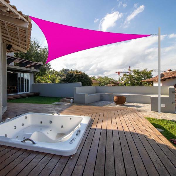 商品名: Tuositeポリエステル防水日焼け止め日焼け止めUVカット95％日除けオーニング正三角形格子オーニングカーポートオーニング2 x 2 x 2m濃いピンク Tuosite Terylene Waterproof Sun Shade...