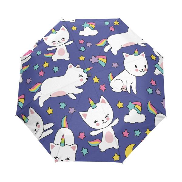 商品名:  FORMRS Compact Travel Umbrella Cute Unicorn Cat Auto Open Close Umbrella Windproof Anti-UVブランド: FORMRS商品サイズ: One S...