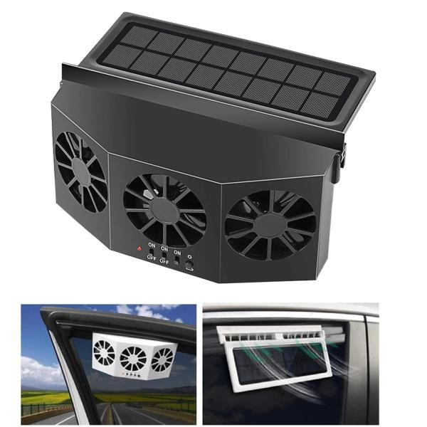 商品名: MASO ソーラーパワー3ファン 車用排気ファン 車用ラジエーターファン 省エネ エアベント ラジエーター空気清浄機 2W ABS (ブラック) MASO Solar Powered 3 Fan Car Exhaust Fan,C...
