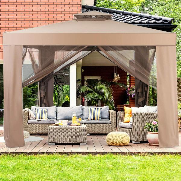 商品名:  Tangkula 10x10 Ft Outdoor Gazebo, Patio Tents and Garden Structures Gazebo W/Netting, Outdoor Gazebo Canopy Shelte...