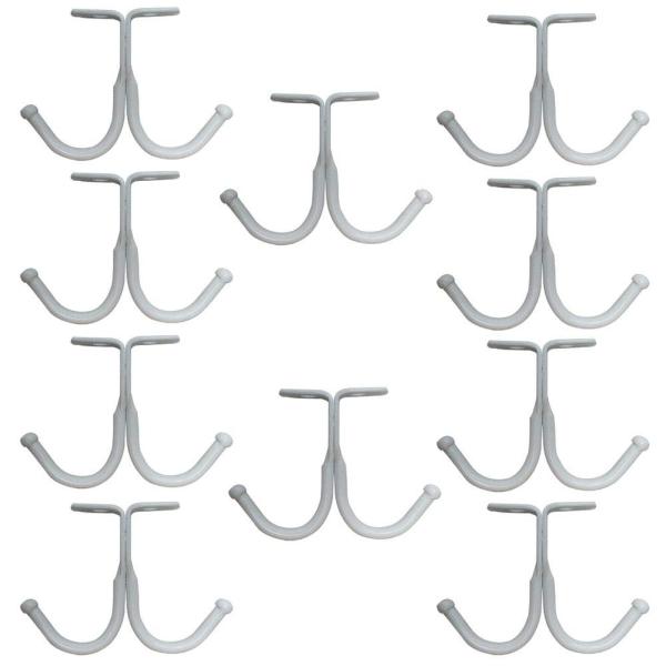 商品名: haowei 10個 ダブルプロング 天井フック タオル/ローブ/コート服フック ホワイト haowei Double Prong Ceiling Hook,WhaGaay 10 Pcs Towel/Robe/Coat Cloth...