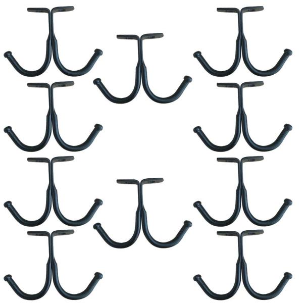 商品名: haowei 10個 ダブルプロング 天井フック タオル/ローブ/コート服フック ブラック haowei 10Pcs Black Under Shelf Hooks, Heavy Duty Double Hooks for Han...