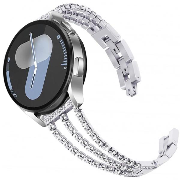 商品名: DEALELE Galaxy Watch Active/Active 2 40mm 44mm 20mm トリプルチェーン ダイヤモンド ステンレススチール メタルストラップ 交換用 Samsung Gear Sport/Galax...