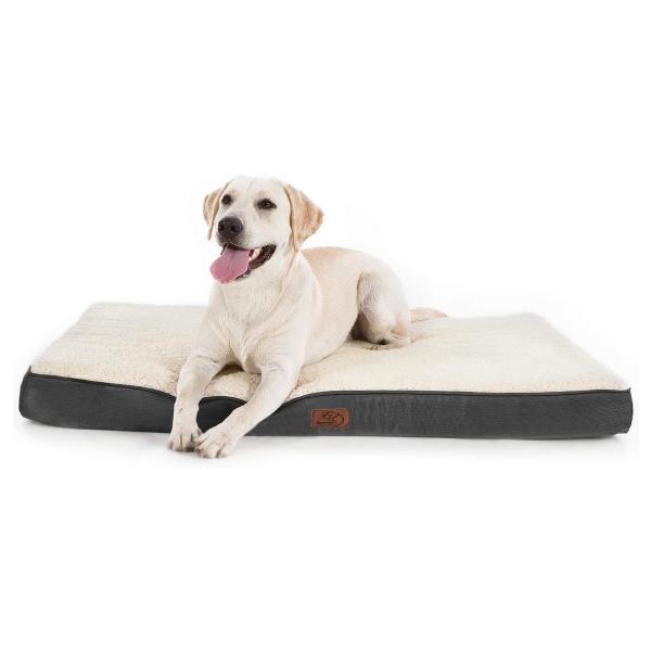 商品名: Bedsure 大型犬用ベッド 小型/中型/大型犬用 最大75ポンド - 整形外科用エッグクレートフォーム 取り外し可能な洗えるカバー付き - 防水 耐噛み付きペットマット クレート用 グレー Bedsure Dog Bed La...
