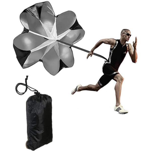 商品名: ランニングスピードシュート抵抗パラシュート57インチ トレーニングパラシュート 傘 スプリントパワー サッカートレーナー フィットネス アジリティラダー スピードトレーニングパラシュート ランナー、フットボール、サッカー用 - 調...