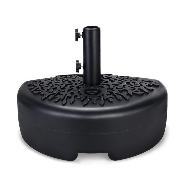 商品名: Home Zone Living 40ポンド 半円 充填可能 パティオ アンブレラベーススタンド 18インチ ポールホルダー 水または砂 直径1.9インチ(48mm)までのポールに対応 耐紫外線性 芝生 デッキ 裏庭 庭 アメリカ...