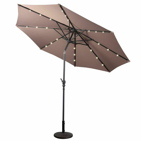 商品名:  Almac〓n Tan 10FT Solar Powered 24 LED Outdoor Patio Beach Umbrella Sun Tent Rain Shelter 8 Firm Steel Ribs Constru...