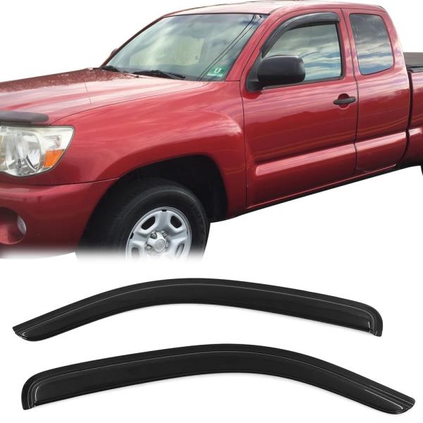 商品名: FREEMOTOR802 2005-2015 トヨタ タコマ アクセス (拡張) キャブテープ ウィンドウバイザー スモークティントアクリル 2個 FREEMOTOR802 Tape-on Window Deflectors Fi...