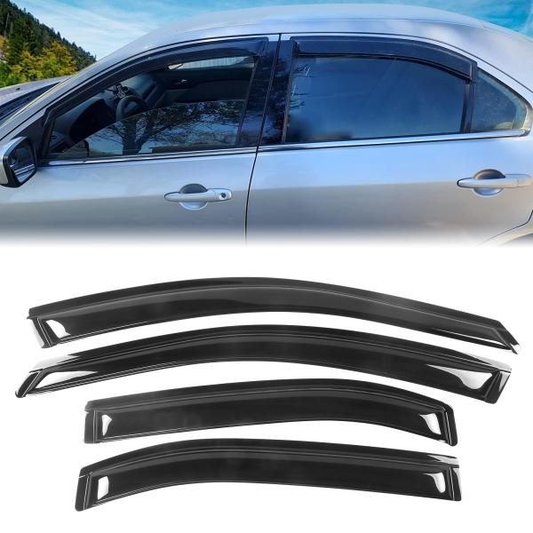商品名:  FREEMOTOR802〓 Tape-on Side Window Visors Wind Deflectors Rain Guards Vent Visors, Compatible with 2006-2012 Ford F...