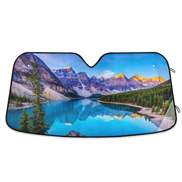 商品名: KEEPREAL (キープレール) ブルーウォーターアンドマウンテン フロントガラスサンシェード 折りたたみ式車用サンシェード 紫外線や熱から車を保護 車 トラック SUV にフィット KEEPREAL Blue Water an...