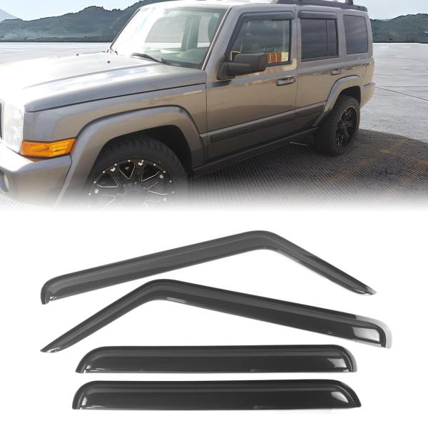 商品名:  FREEMOTOR802〓 Tape-on Side Window Visors Wind Deflectors Rain Guards Vent Visors, Compatible with 2006-2010 Jeep C...