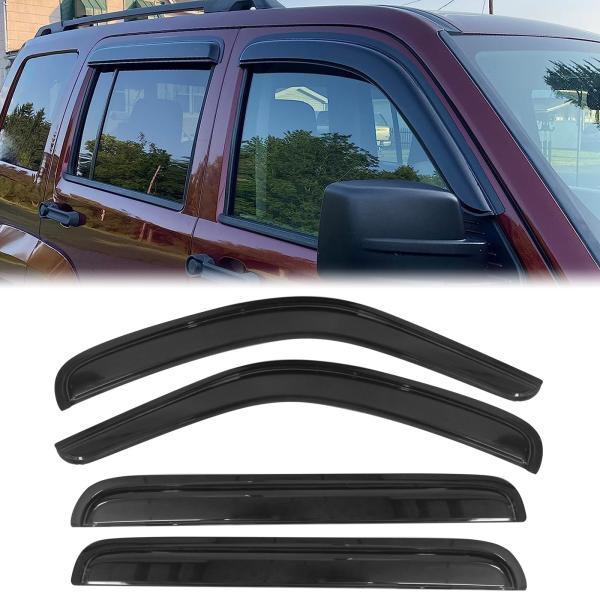 商品名:  FREEMOTOR802〓 Tape-on Side Window Visors Wind Deflectors Rain Guards Vent Visors, Compatible with 2008-2014 Jeep L...