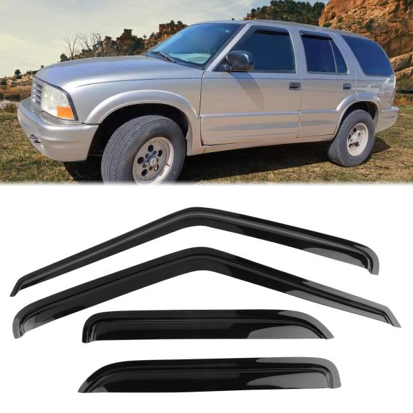 商品名:  FREEMOTOR802〓 Tape-on Side Window Visors Wind Deflectors Rain Guards Vent Visors, Compatible with 1995-2005 Chevro...