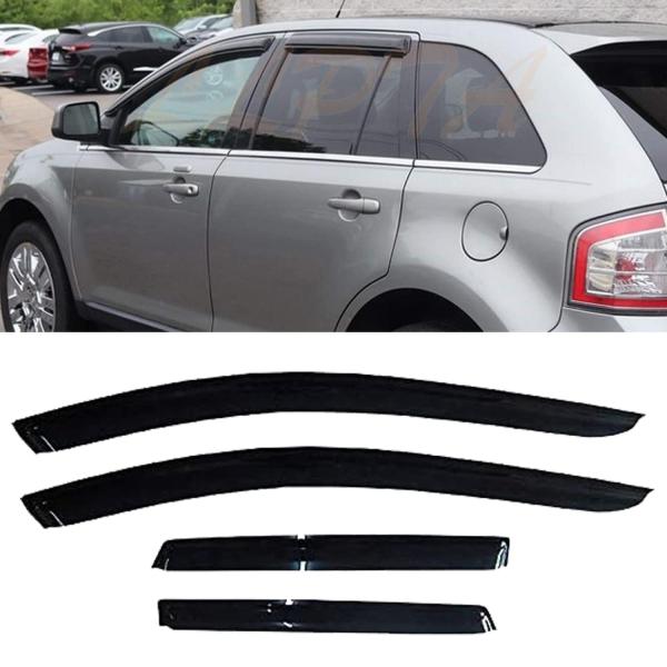 商品名: LLPTA 4個セット 07-14 フォード エッジ 07-15 リンカーン MKXフロント+リアスモーク サン/レインガード 外側取り付け テープオン ベントシェード ウィンドウバイザー LLPTA Set of 4 Compa...