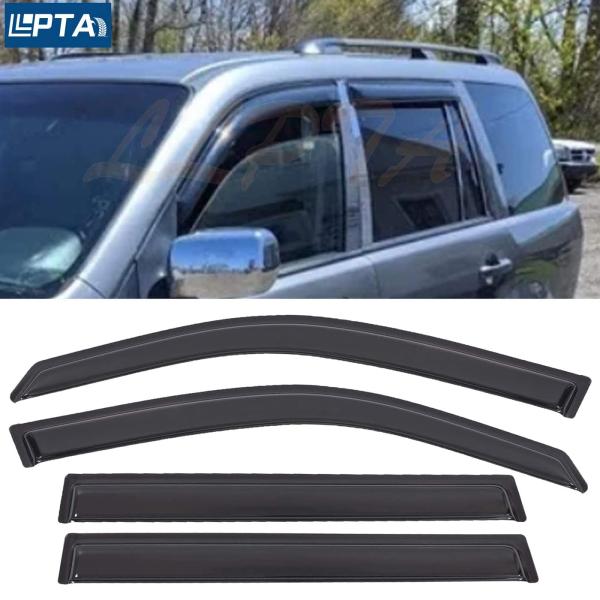 商品名:  LLPTA Set of 4 compatible with 03-08 Pilot Front+Rear Smoke Sun/Rain Guard Outside Mount Tape-On Acrylic Window Vi...