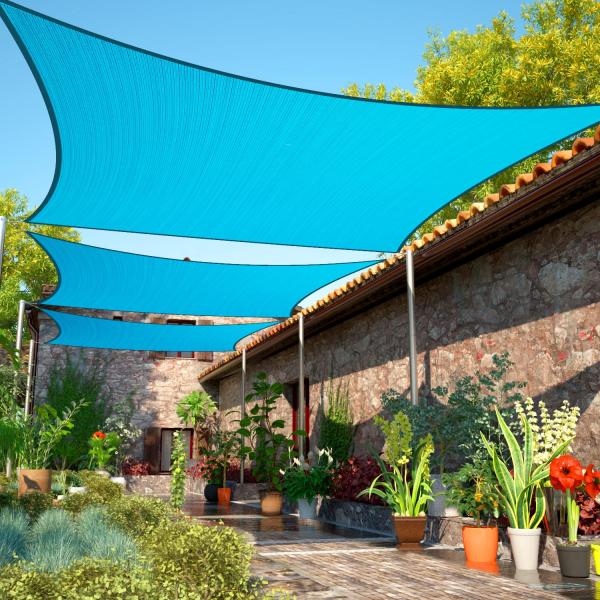 商品名: ShadeMart Toldo de sol turquesa de 2,5 m x 3,5 m para tela de tecido, perme〓vel 〓 〓gua e resistente a UV, resistent...