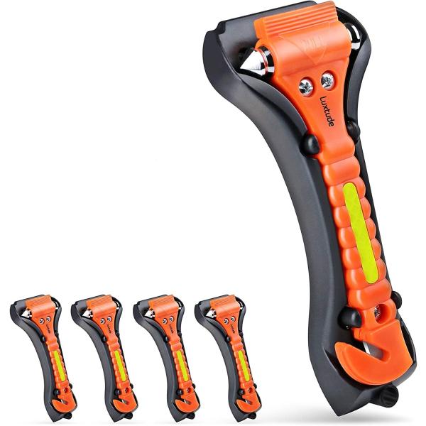 商品名: Luxtude カーウィンドウブレーカーとシートベルトカッター 2イン1 カーセーフティハンマー ガラスブレーカーとシートベルトカッターとして プロフェッショナル カーボン スチール カーセーフティ 緊急脱出ツール 車/トラック/...