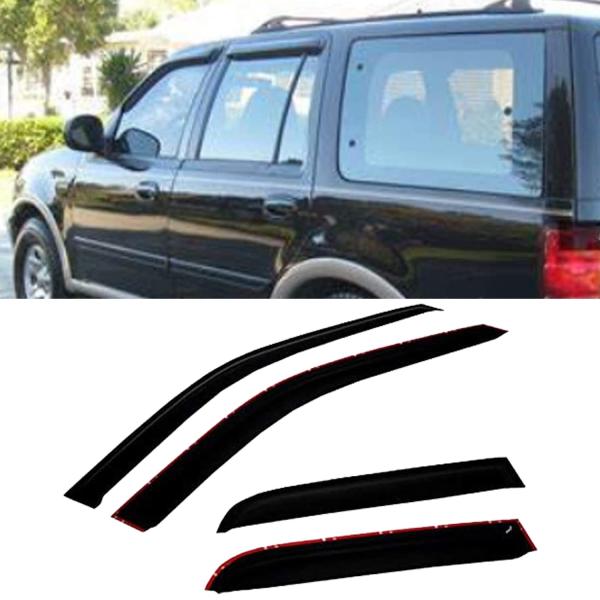 商品名: LLPTA 交換用4個セット リンカーン ナビゲーター フロント+リアスモーク サン/レインガード 外側取り付け テープオン ウィンドウバイザー LLPTA Set of 4pcs Compatible with 97-17 Ex...