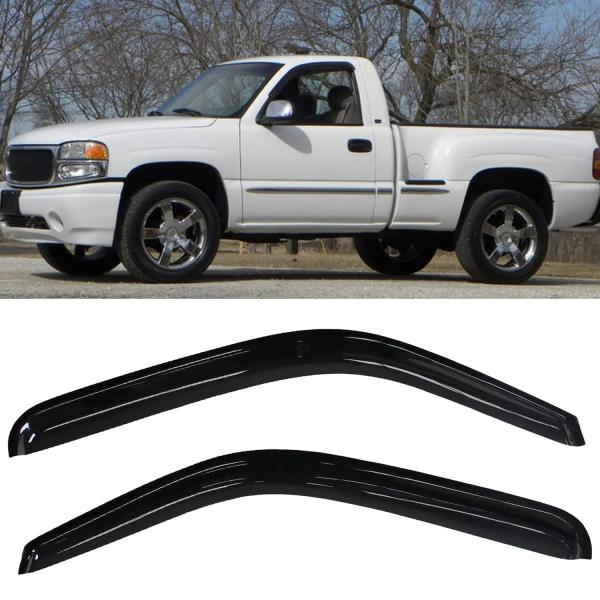 商品名: LLPTA 2個セット 交換用 1999-2006 シボレー シルバラード/GMC シエラ 1500/2500/3500 HD 07 クラシックボディ フロントドア サン/レインガード 外側マウント ウィンドウバイザー LLPTA...