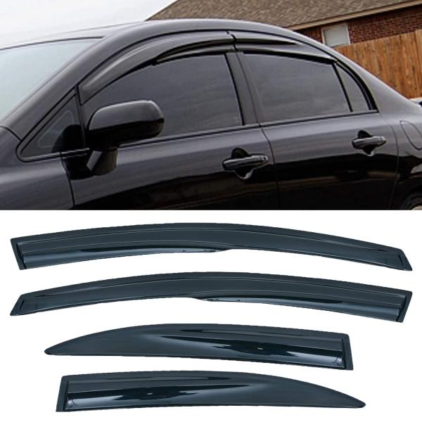 商品名:  LLPTA Set of 4 pcs Compatible with 06-11 Civic 4-Door Sedan JDM 3D Wavy MU Style Front+Rear Sun/Rain Guard Outside...