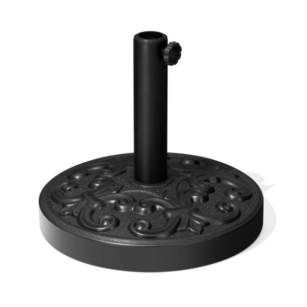 商品名: Crestlive Products パティオ傘ベース 30ポンド 高耐久 テーブル傘ベース ラウンドセメントマーケット 傘立て 屋外 デッキ 芝生 庭 花の装飾柄 (ブラック) Crestlive Products Patio ...