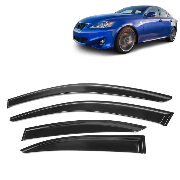 商品名:  FREEMOTOR802〓 Tape-on Side Window Visors Wind Deflectors Rain Guards Vent Visors, Compatible with 2006-2013 Lexus ...
