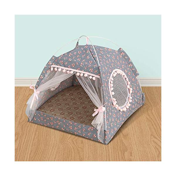 商品名: グレー ペット 犬 猫 テント 夏 冷却 犬 家 犬 犬 家 犬 小屋 取り外し可能 洗濯可能 クッション 枕 ポータブル 折りたたみ 子犬 ベッド 快適 ペット Grey Pet Dog &amp; Cat Tent Summe...