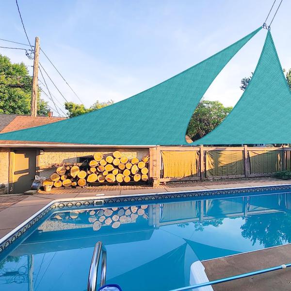 商品名: E&amp;K Sunrise 20フィート x 20フィート x 20フィート サンシェード セイル 三角形 キャノピー シェードカバー UVブロック パーゴラ パティオ 裏庭 庭 屋外 (ターコイズ) E&amp;K Sunr...