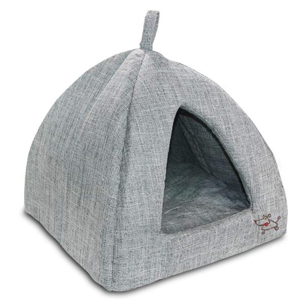 商品名:  Pet Tent-Soft Bed for Dog and Cat by Best Pet Supplies - Gray Linen, 16" x 16" x H:14"ブランド: Best Pet Supplies高さ: 4...