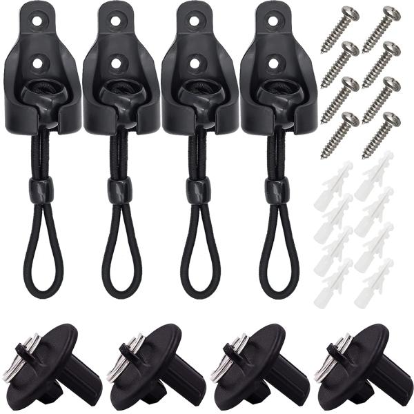 商品名: Lihopefe バンジーキット + エンドキャップ ユニバーサル交換用取り付けアクセサリー 屋内/屋外サンシェードとローラーブラインド用 (2セットブラック) Lihopefe New Bungee kit + end Cap,...