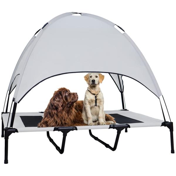 商品名:  17PinHut Elevated Dog Bed with Canopy for Large Dogs, 48 Inches Raised Dog Cots Indoor Outdoor Pet Bed Portable Fr...
