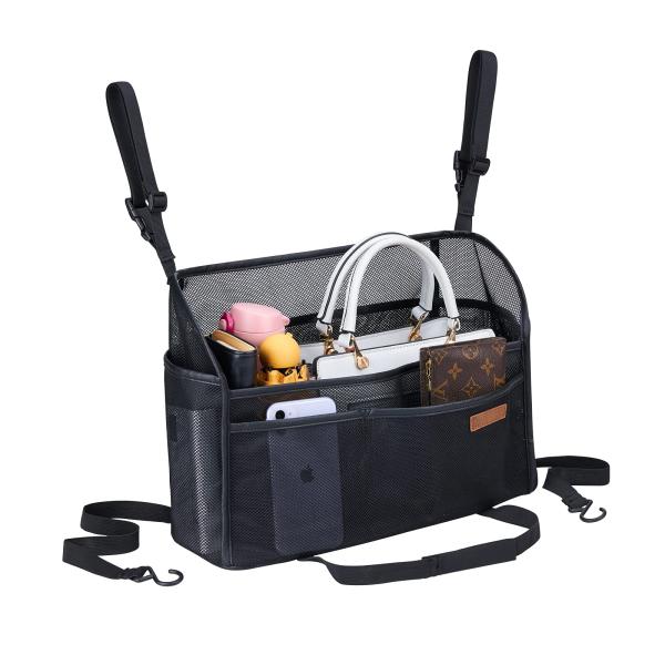 商品名: WLLWOO カーネット ポケット ハンドバッグホルダー シート間収納 オーガナイザー ハンドバッグホルダー コンソールフロントシート収納バリア用 WLLWOO Car Net Pocket Handbag Holder Betw...