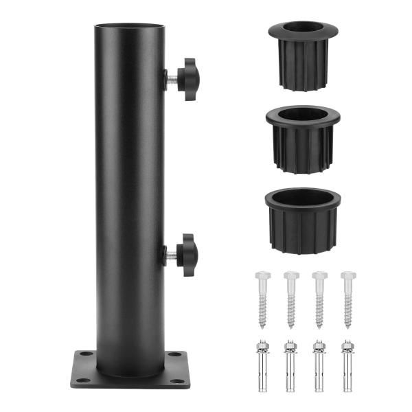 商品名: デッキアンブレラマウント アウトドア グランドフラッグポールホルダー ボルトダウン ウィンドソック ポールベースブラケット 調節可能なパティオテーブル傘スタンド 屋外 庭 バルコニー プール 商業 リゾート傘 Deck Umbre...