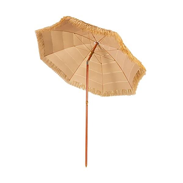 商品名:  Salches 6.5ft Thatched Patio Umbrella, Hawaiian Tiki Umbrella w/Tilt Design, 8 Ribs &amp; Iron Pole, Tropical Pala...