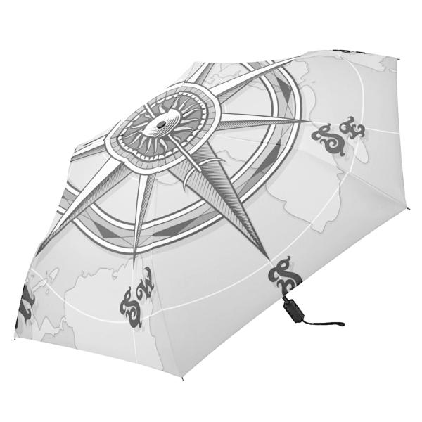 商品名:  Grasses Classic Vintage Wind Compass Rose on Map Background Lightweight Folding Umbrella, Portable Sun Travel Para...