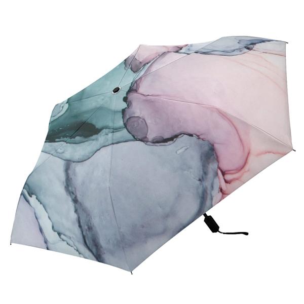 商品名:  Turquoise Pink Marble Texture Abstract Liquid Ink Paint Lightweight Folding Umbrella, Portable Sun Travel Parasol,...